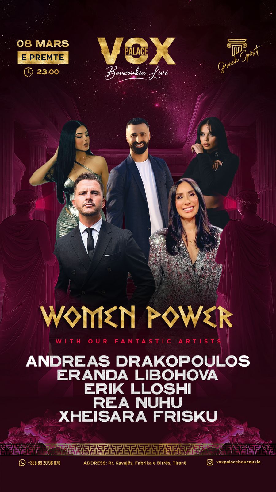 Celebrating 7- 8 March at Vox Palace Bouzoukia Live - Visit Tirana